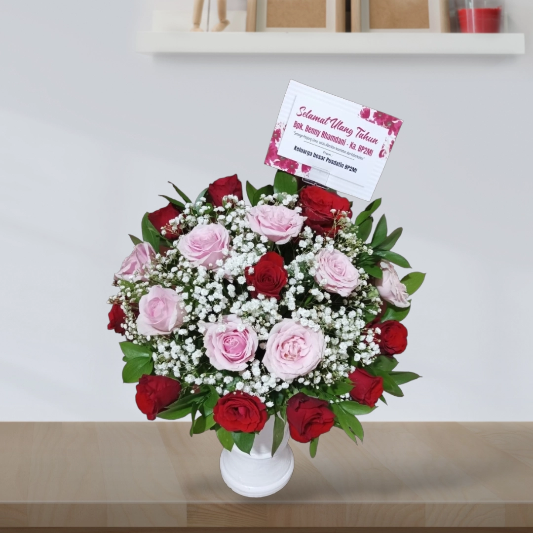 Rangkaian Bunga Meja Segar #14 - Malang - Katalog Bintang Florist