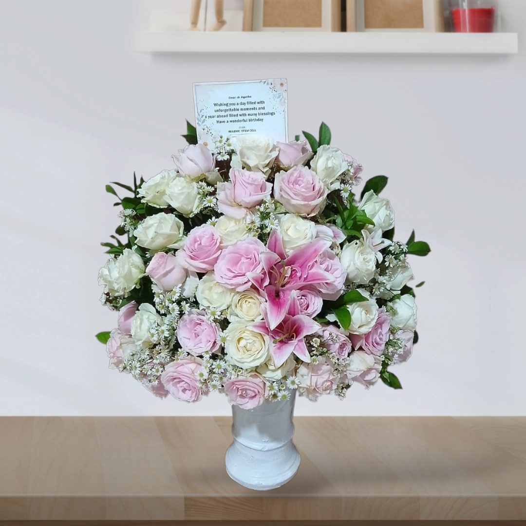 Rangkaian Bunga Meja Segar #18 - Malang - Katalog Bintang Florist